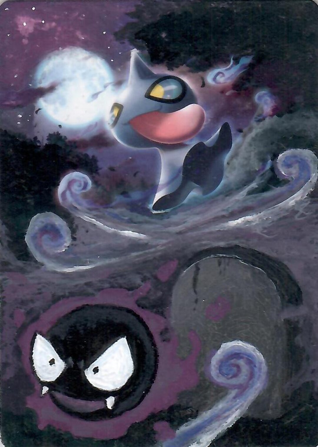 Hand Painted Pokemon TCG Alter Shuppet and Gastly - Etsy