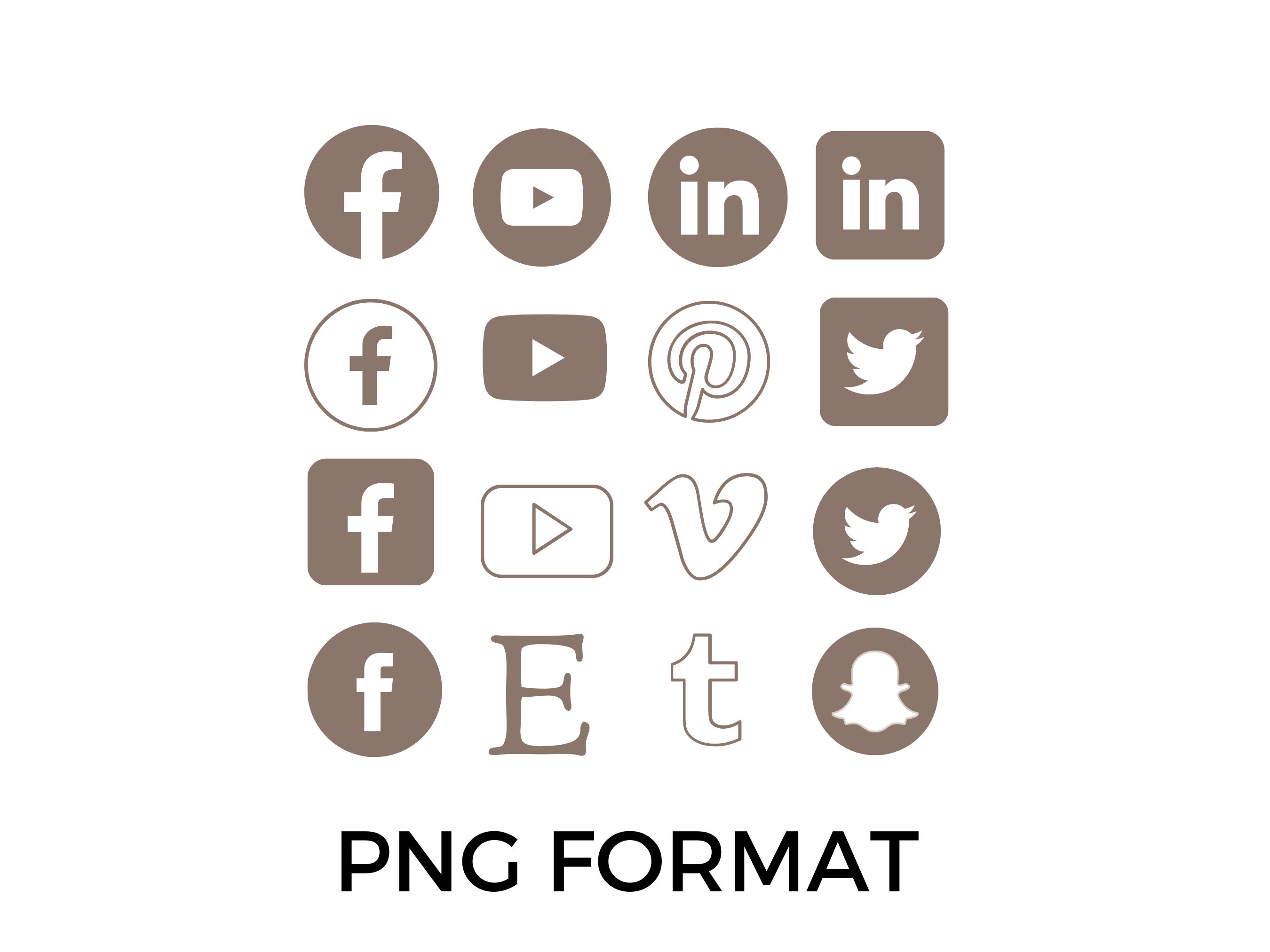 54 Brown Social Media Icons PNG, Facebook Icon, Instagram Icon ...