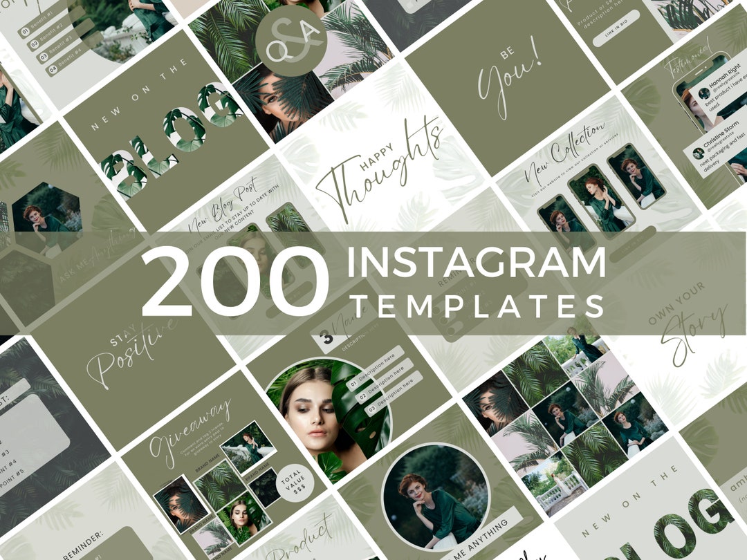 200 Green Instagram Templates, Minimal Clean Trendy Instagram Theme ...