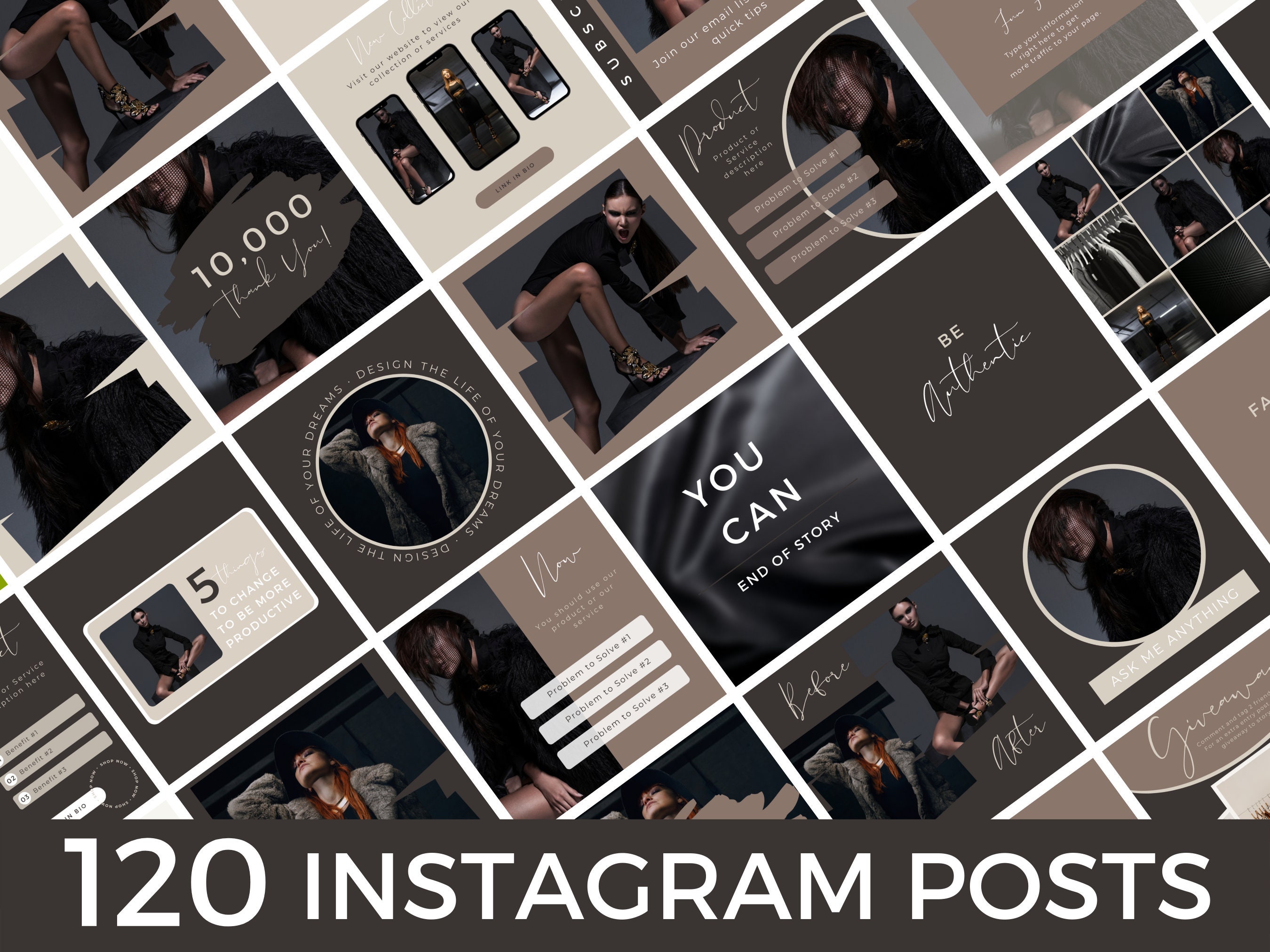 340 Minimal Instagram Templates, Social Media Planner, Instagram Post ...