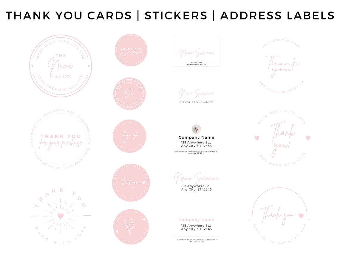 Branding Kit Pinterest Template Address Label Letterhead - Etsy