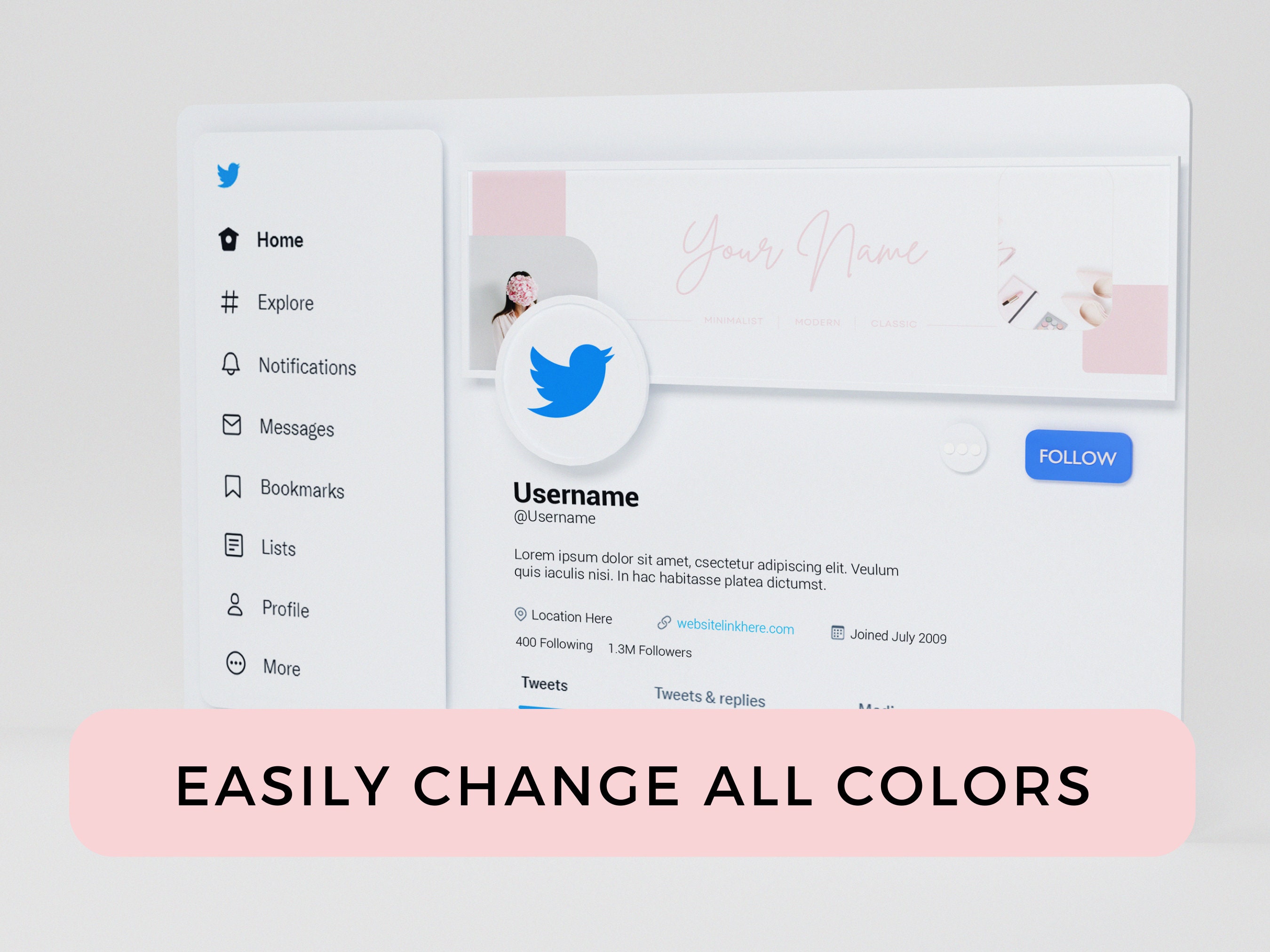 7 Twitter Banner Templates, Twitter Header, Twitter Template, Personal ...