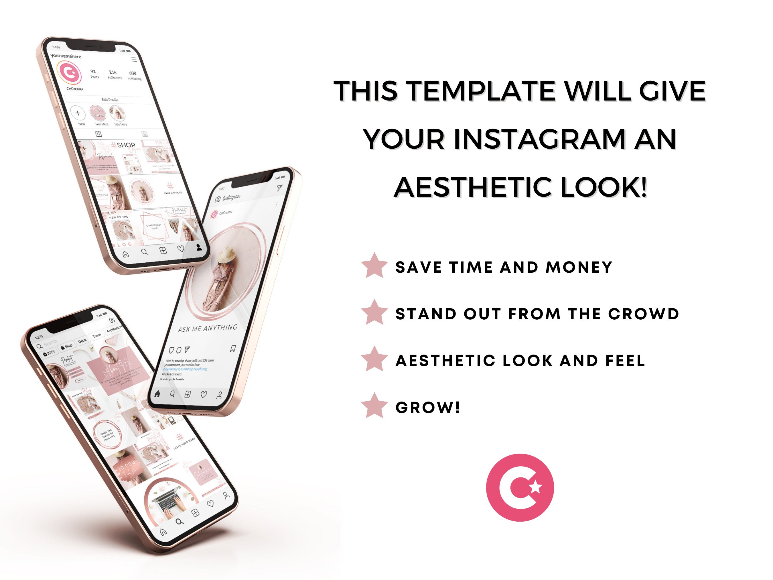 300 Rosegold Instagram Template Bundle Instagram Post Template Social 300-rosegold-instagram-template-bundle-instagram-post-template-social
