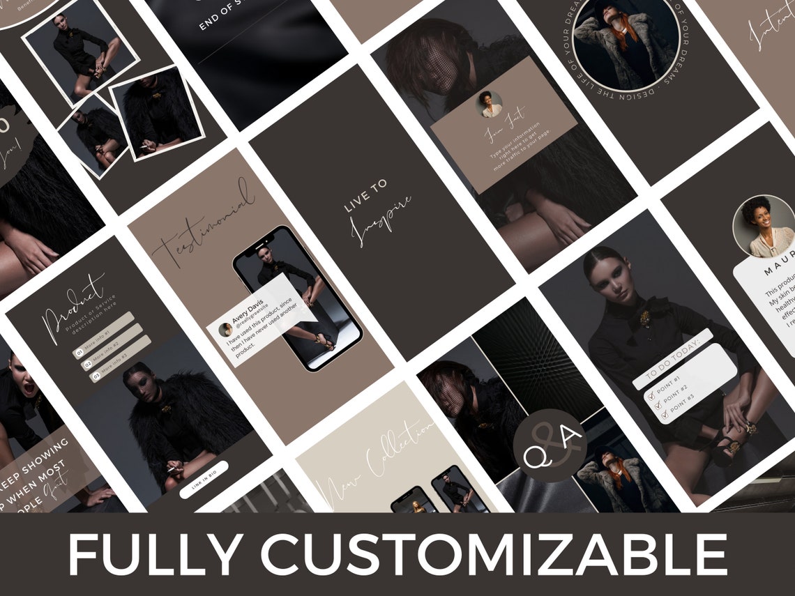 240 Minimal Instagram Templates Social Media Templates - Etsy