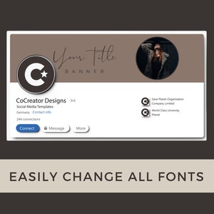 7 Linkedin Banner Templates, Editable Dark Brown Linkedin Banner ...