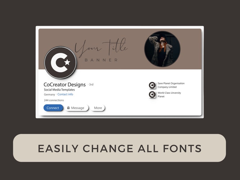 7 Linkedin Banner Templates, Editable Dark Brown Linkedin Banner ...