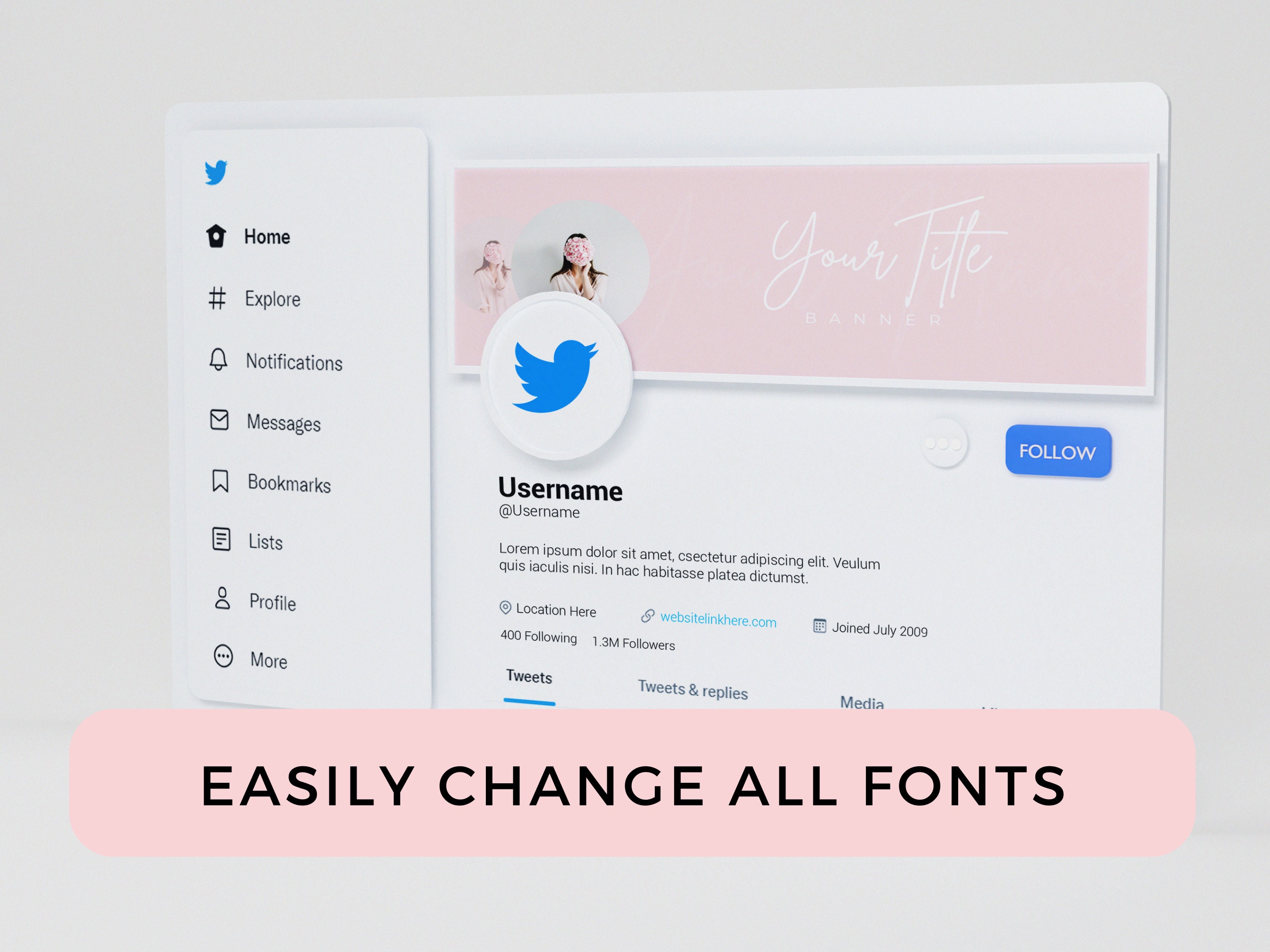 7 Twitter Banner Templates, Twitter Header, Twitter Template, Personal ...