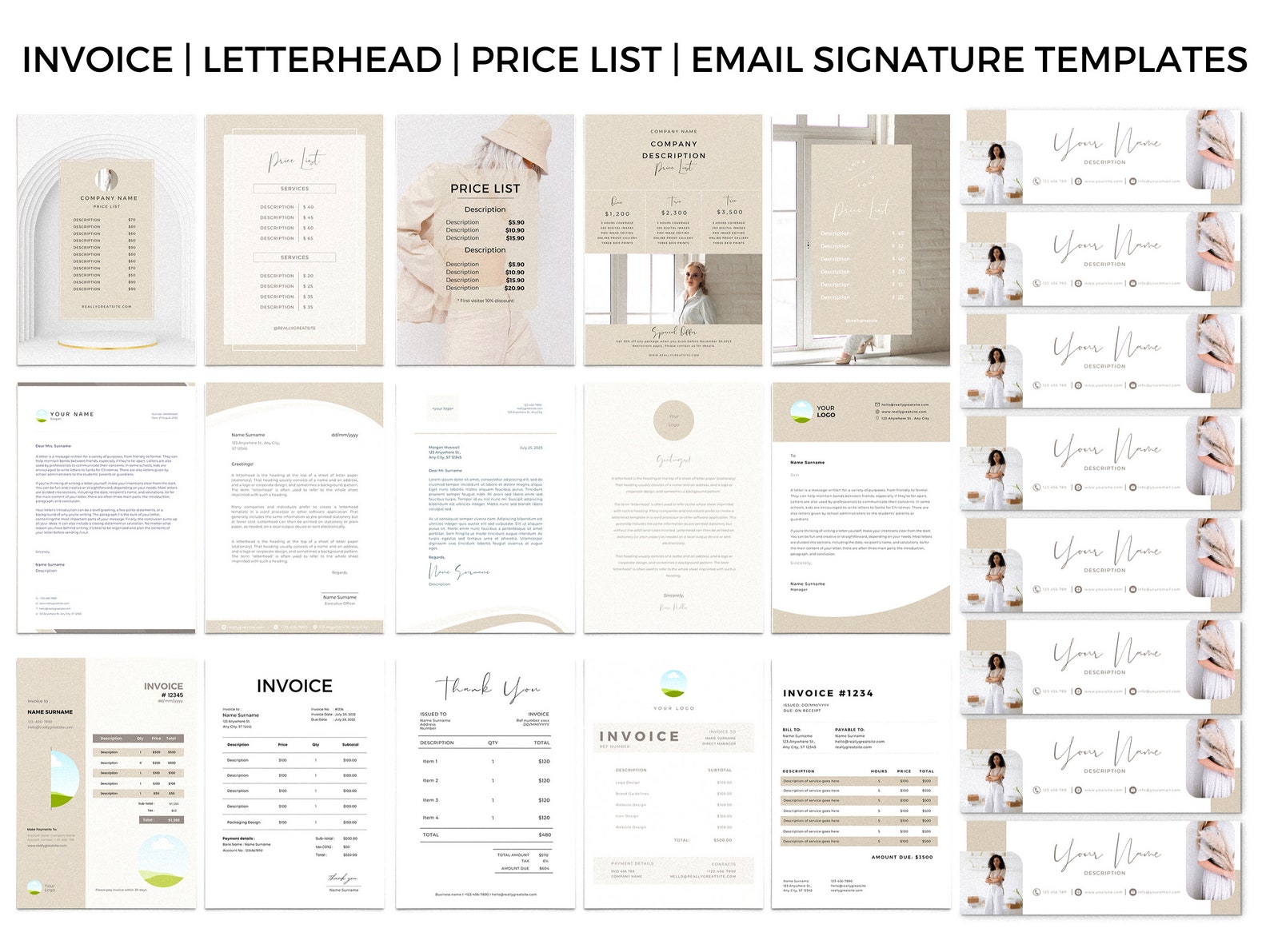 Branding Kit, Pinterest Template, Address Label, Letterhead Template ...
