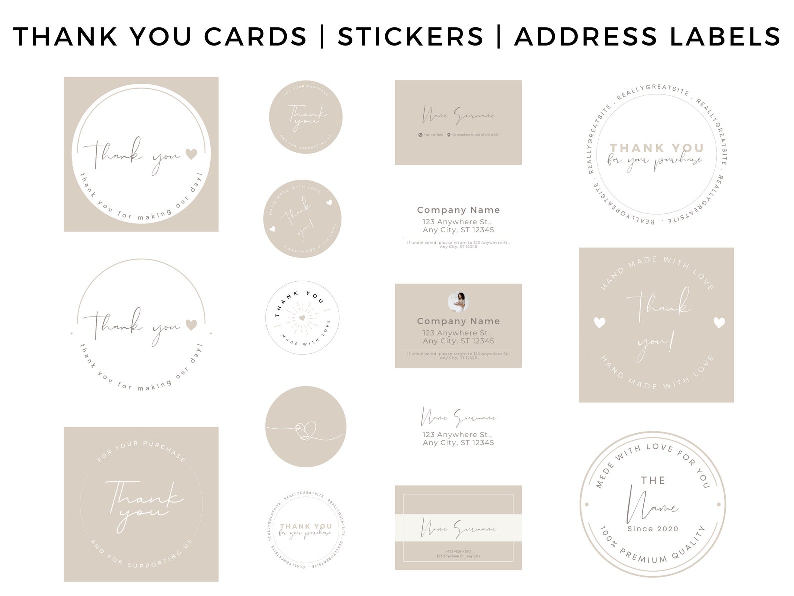 Branding Kit, Pinterest Template, Address Label, Letterhead Template ...