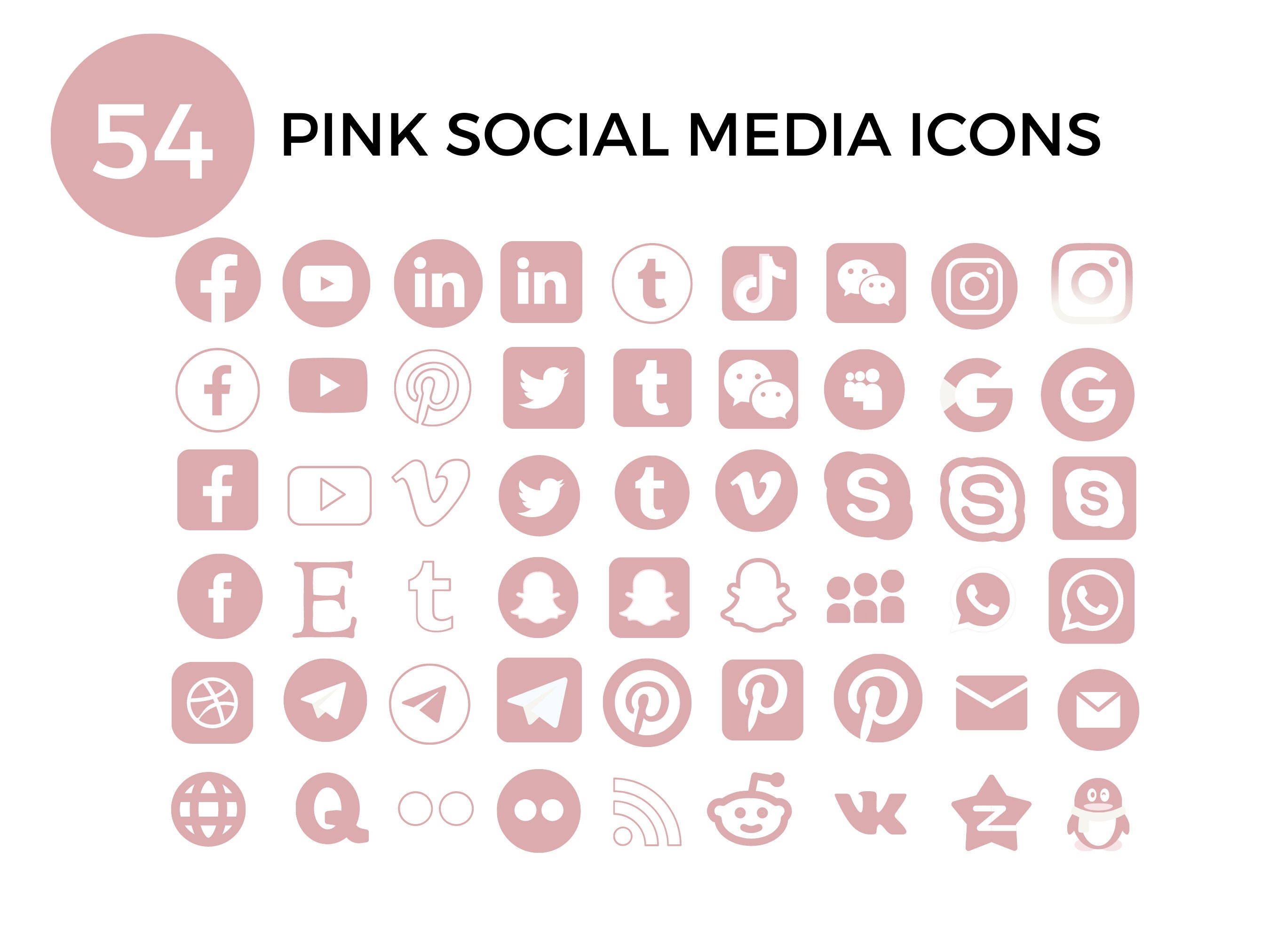 54 Pink Social Media Icons PNG, Facebook Icon, Instagram Icon ...