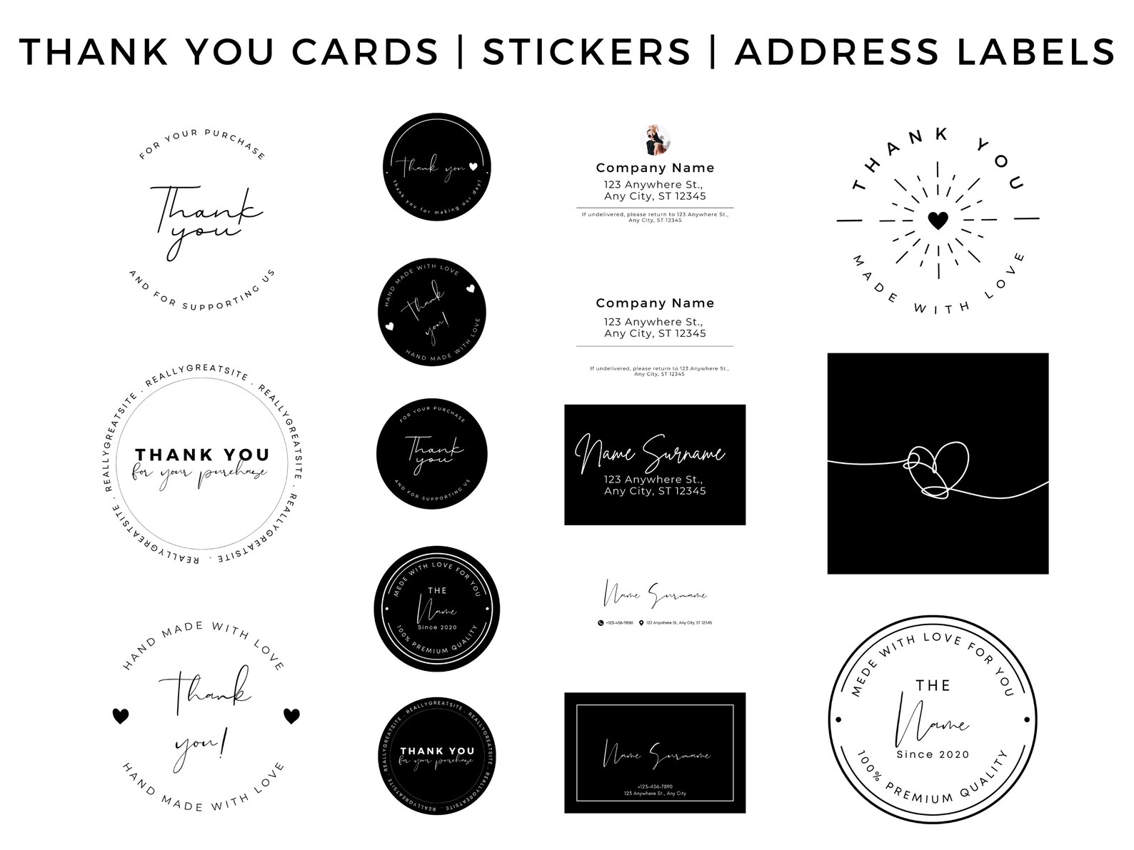 Branding Kit, Pinterest Template, Address Label, Letterhead Template ...