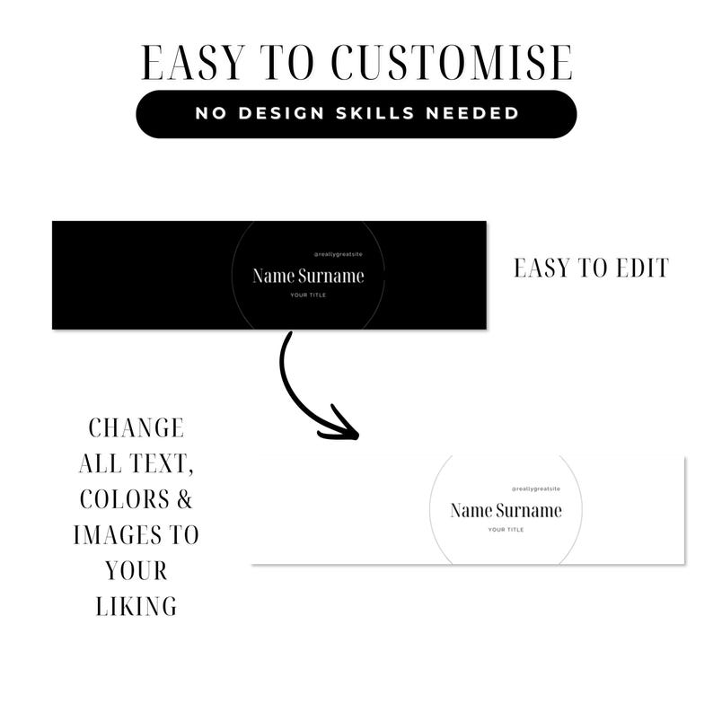 Linkedin Banner Template Canva Design Black White Professional Business ...