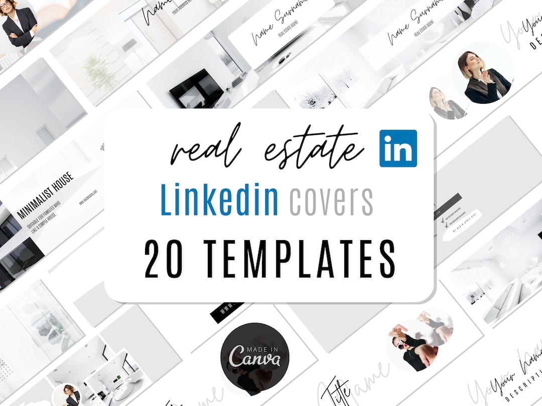 Real Estate Linkedin Banner Templates, Aesthetic Realtor Profile (canva ...