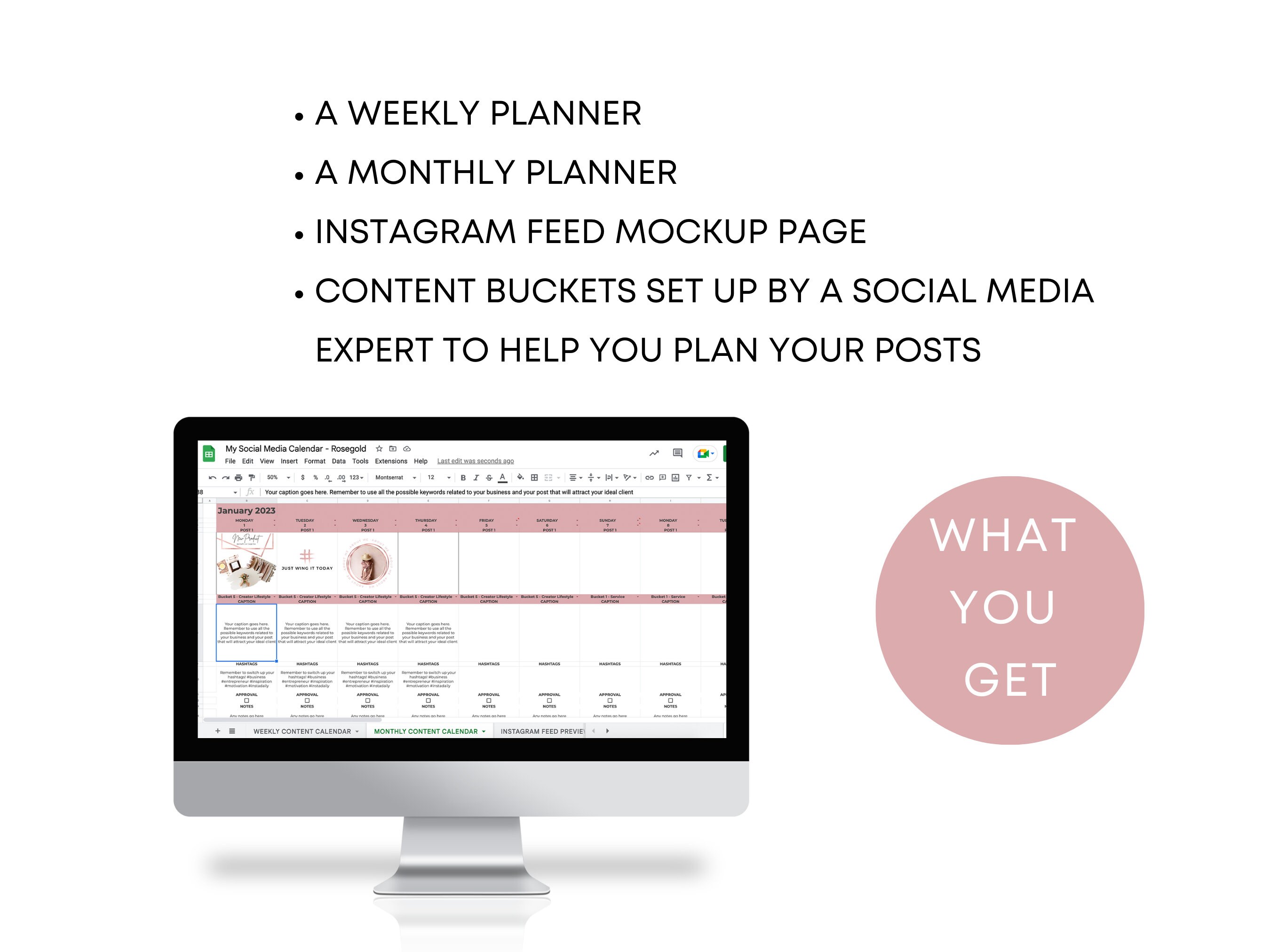 Social Media Planner, Content Calendar, Content Planner, Instagram ...