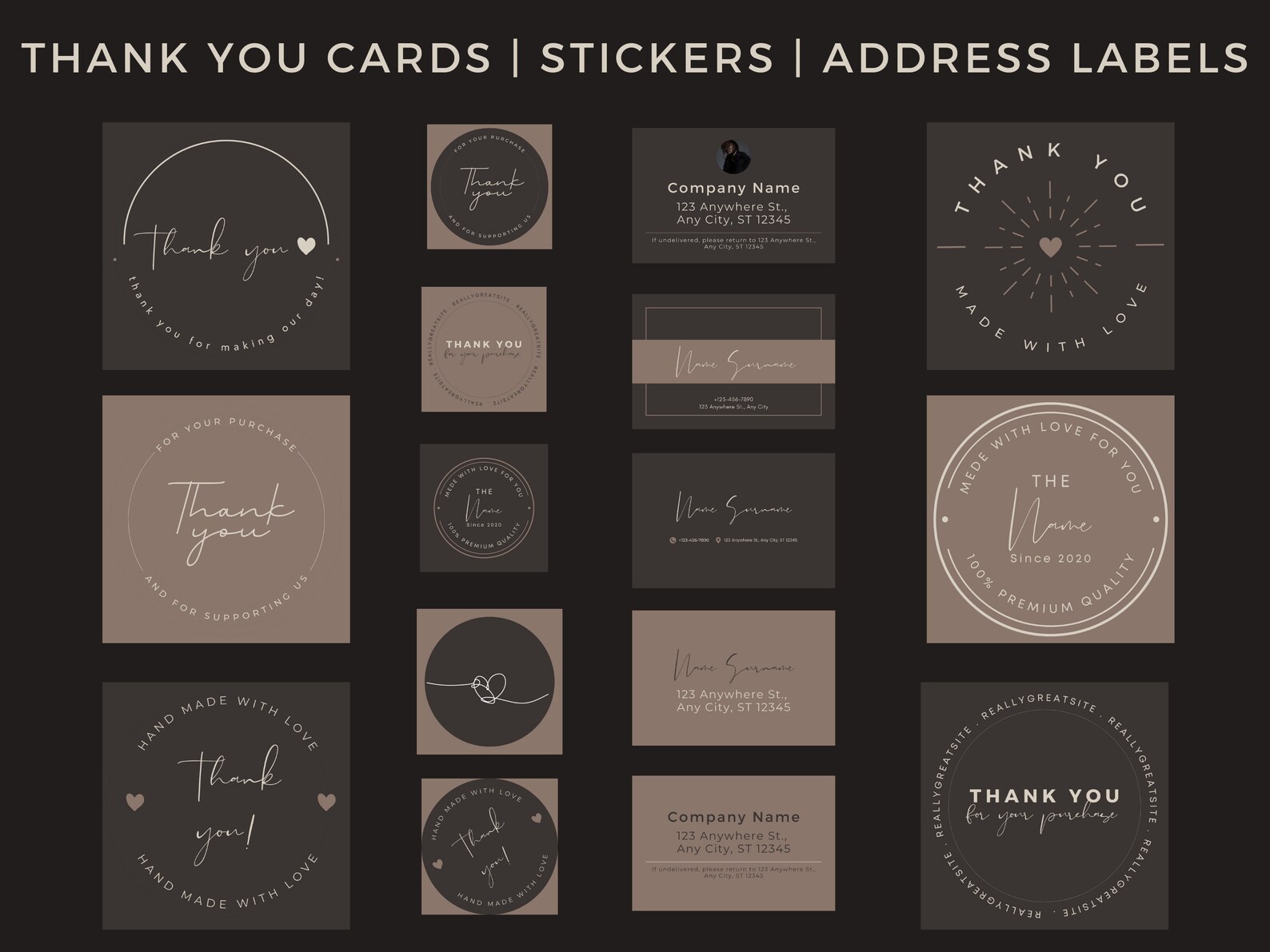 Branding Kit, Pinterest Template, Address Label, Letterhead Template ...