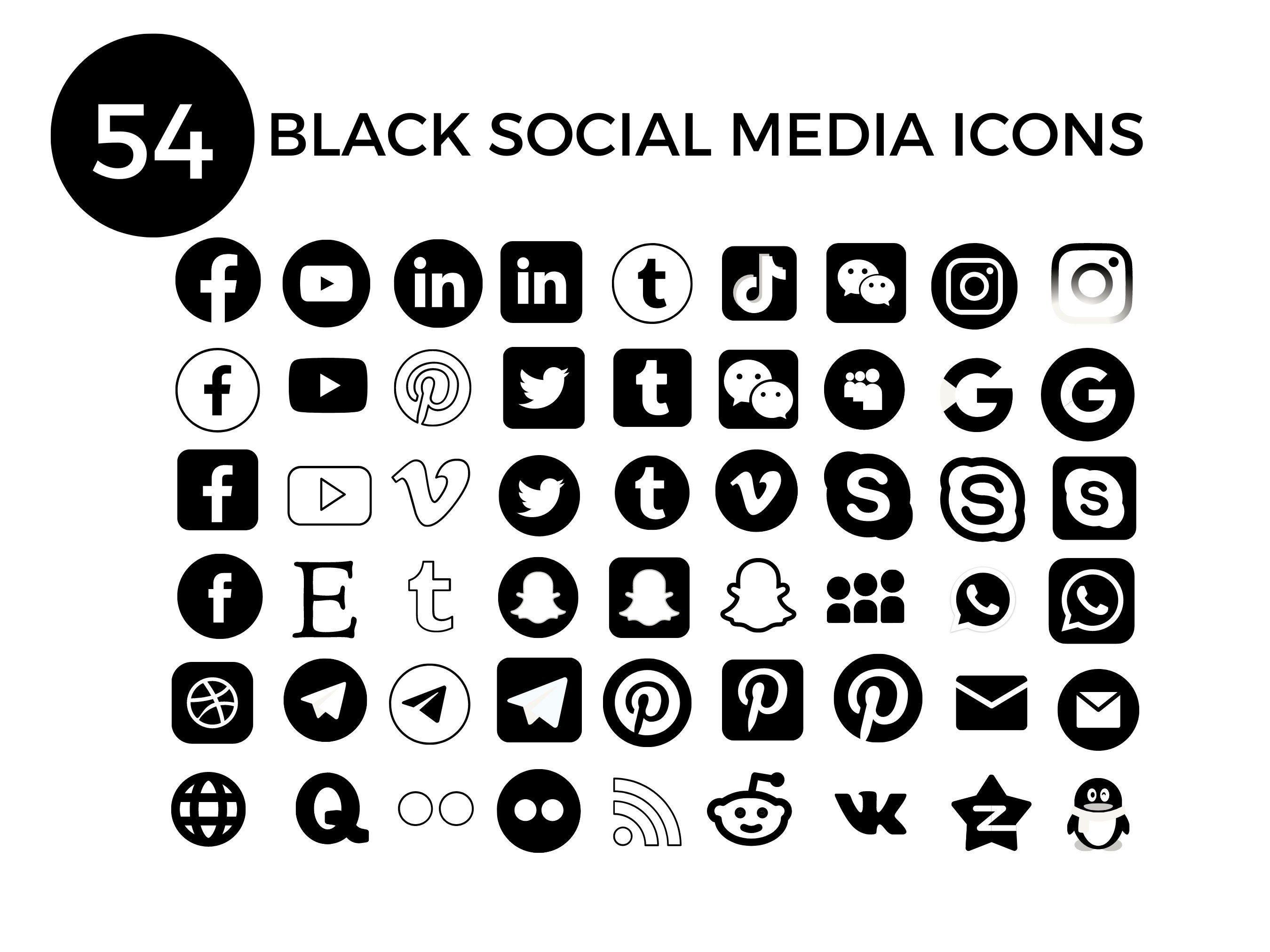 Social Media Icons Vector Black Social Media Icons Vector Black