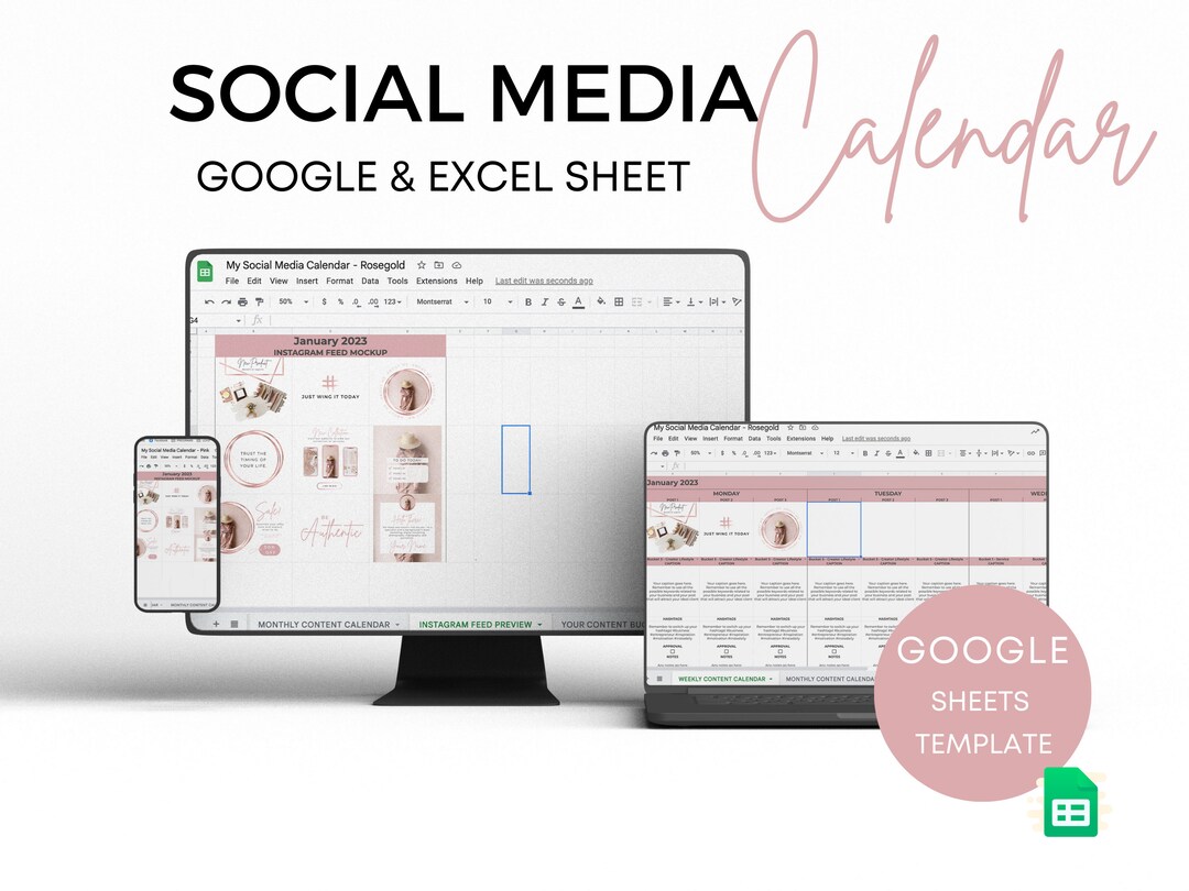 Social Media Planner, Content Calendar, Content Planner, Instagram ...