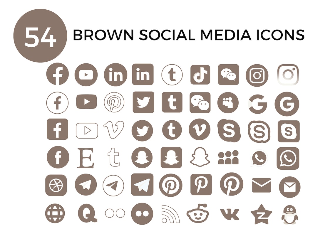 54 Brown Social Media Icons PNG, Facebook Icon, Instagram Icon ...