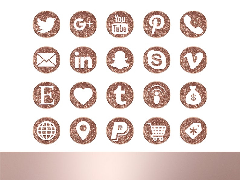 Rosegold Social Media Icons PNG, Facebook Icon, Instagram Icon ...