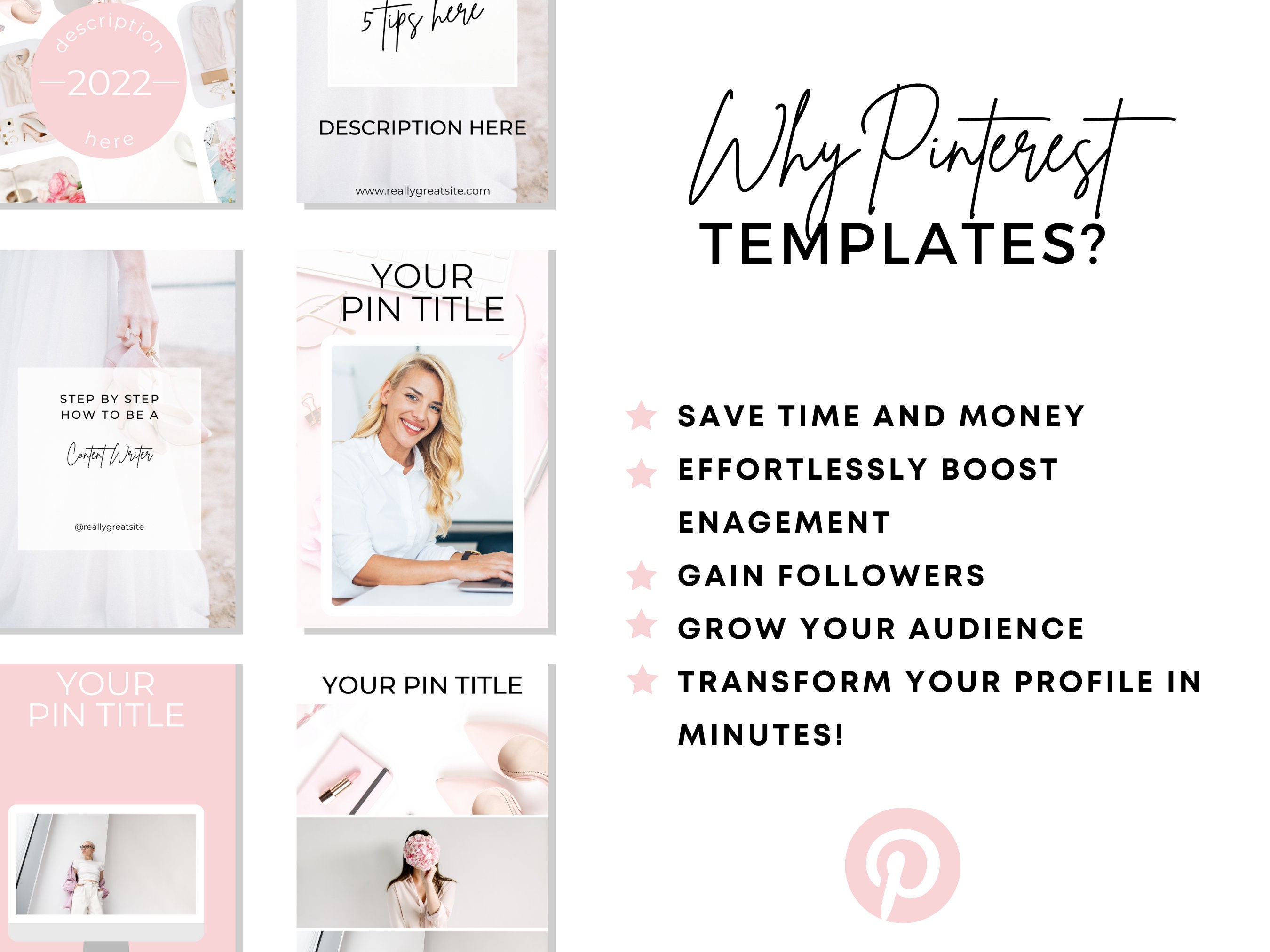 35 Pinterest Templates Canva, Pink Pinterest Pin Templates, Pinterest ...