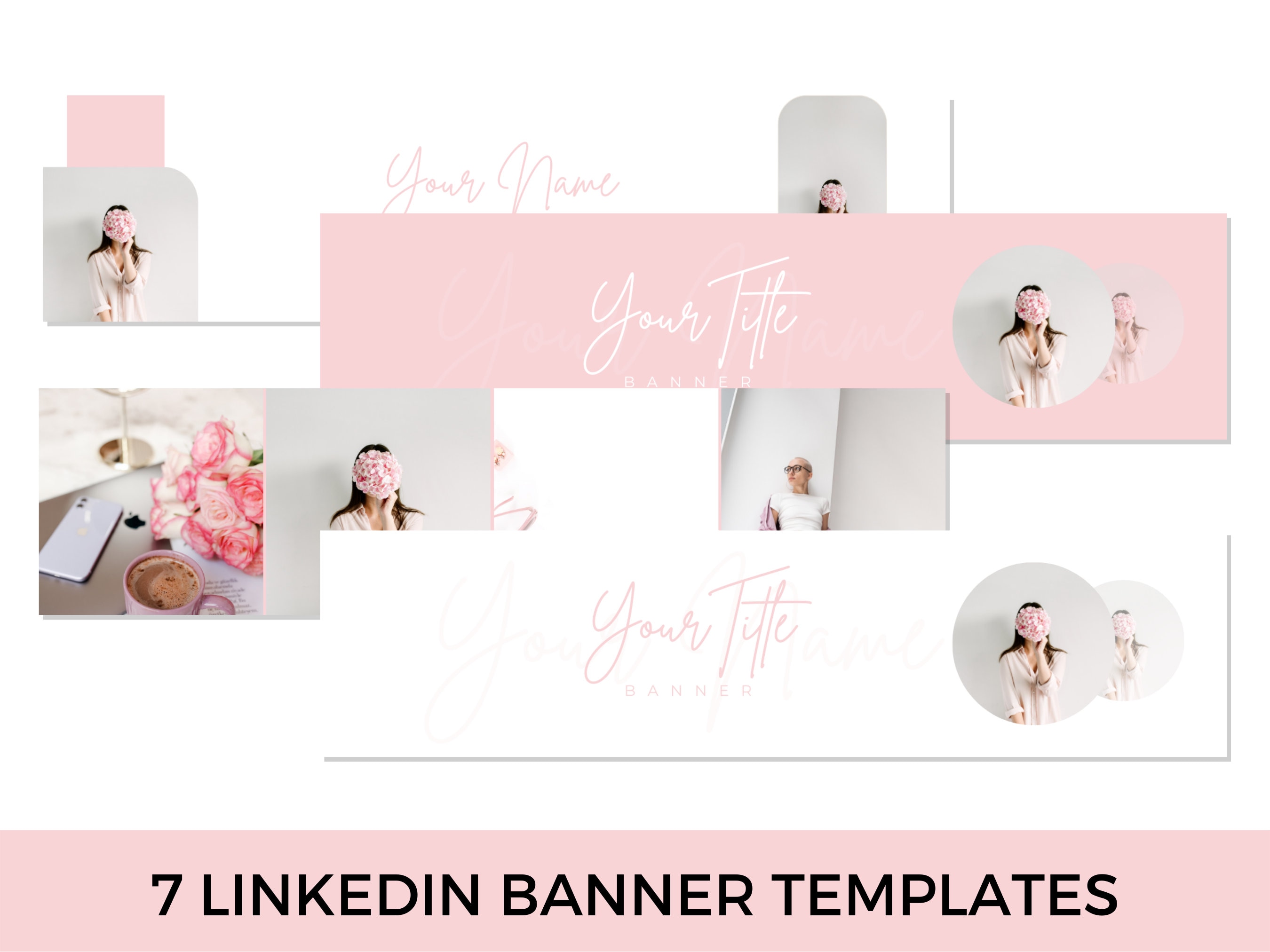 7 Linkedin Banner Templates, Editable Pink Linkedin Banner Canva ...