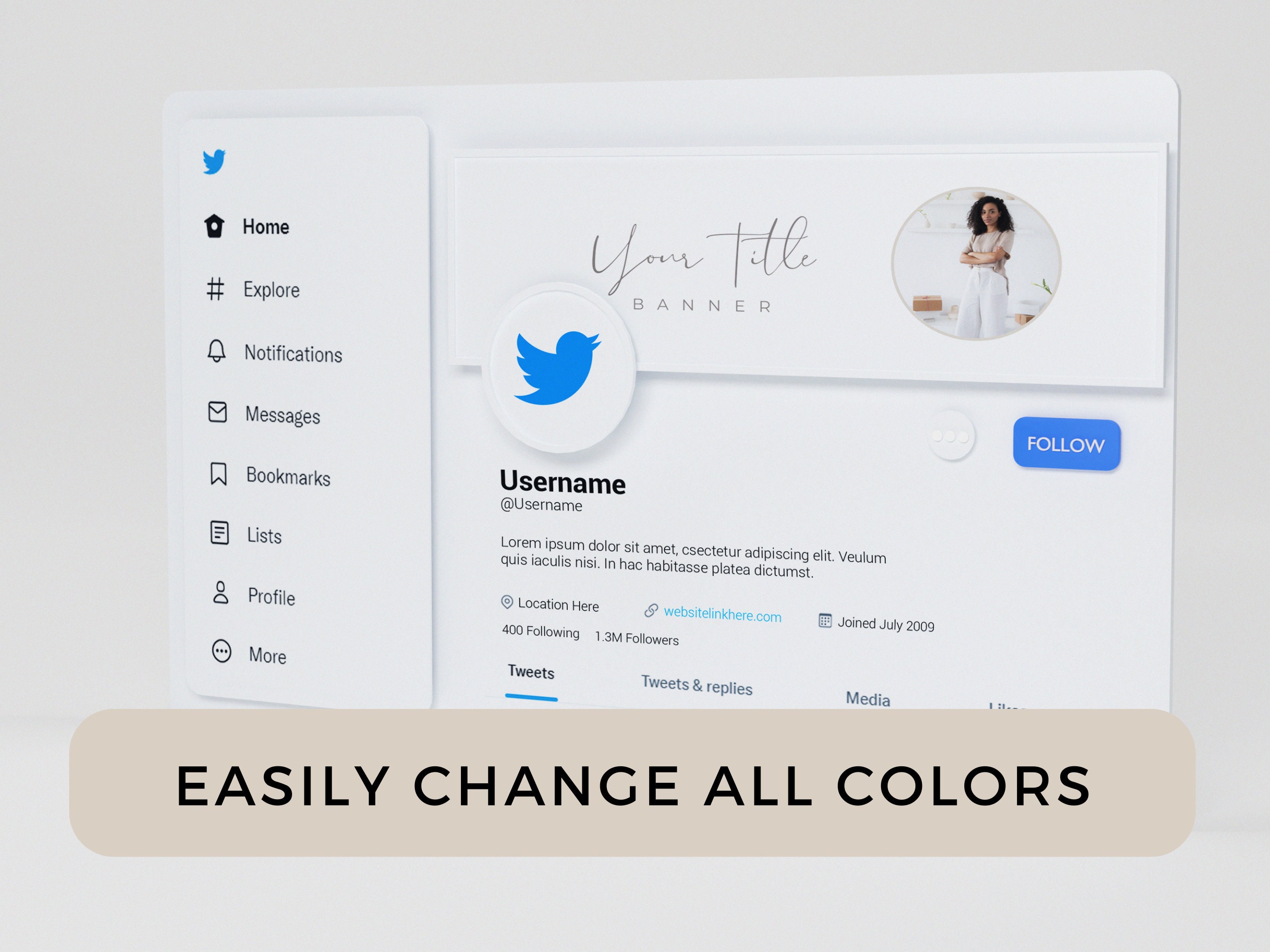 7 Twitter Banner Templates, Twitter Header, Twitter Template, Personal ...