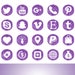 Purple Glitter Social Media Icons PNG, Facebook Icon, Instagram Icon ...