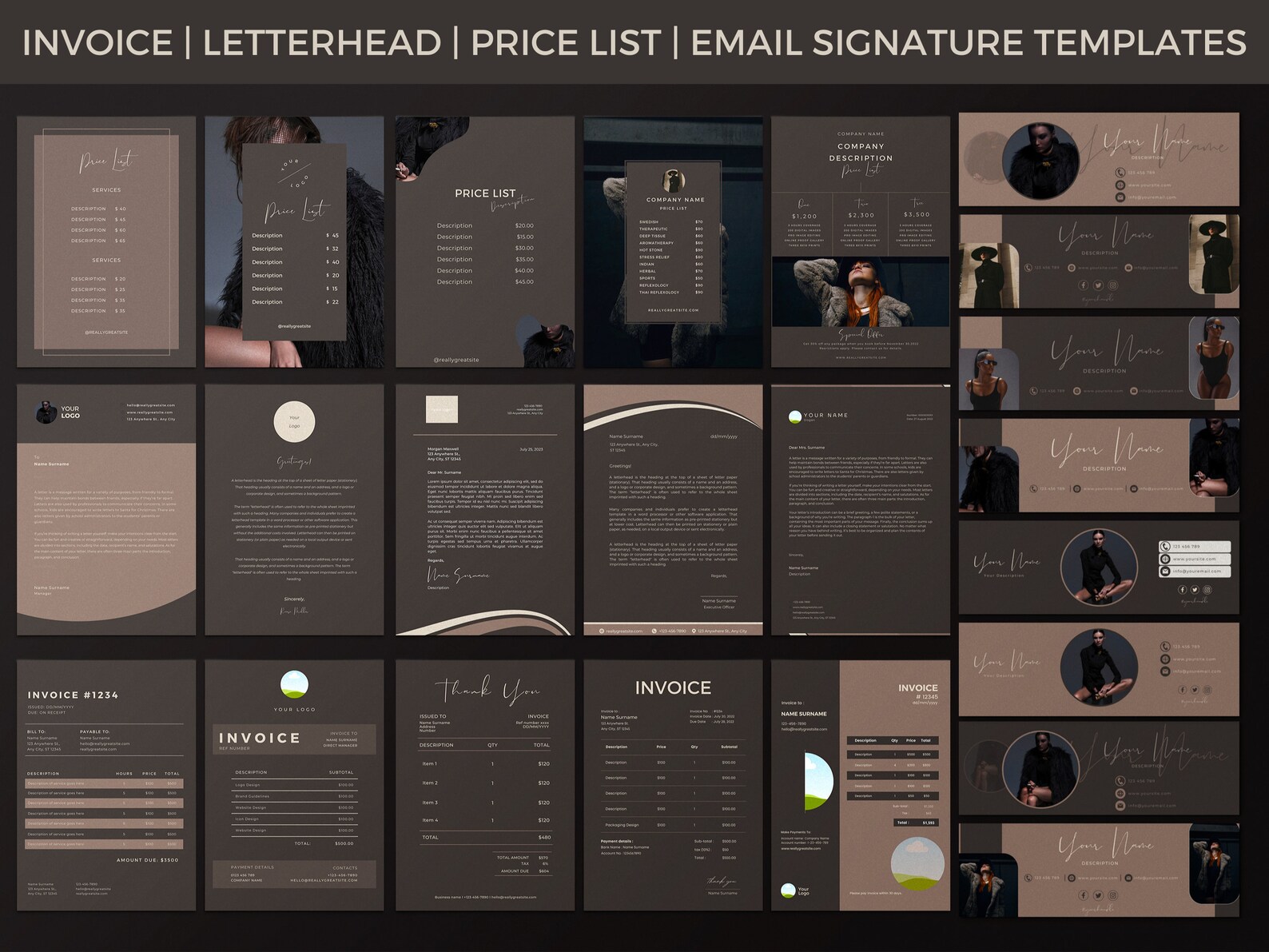 Branding Kit, Pinterest Template, Address Label, Letterhead Template ...