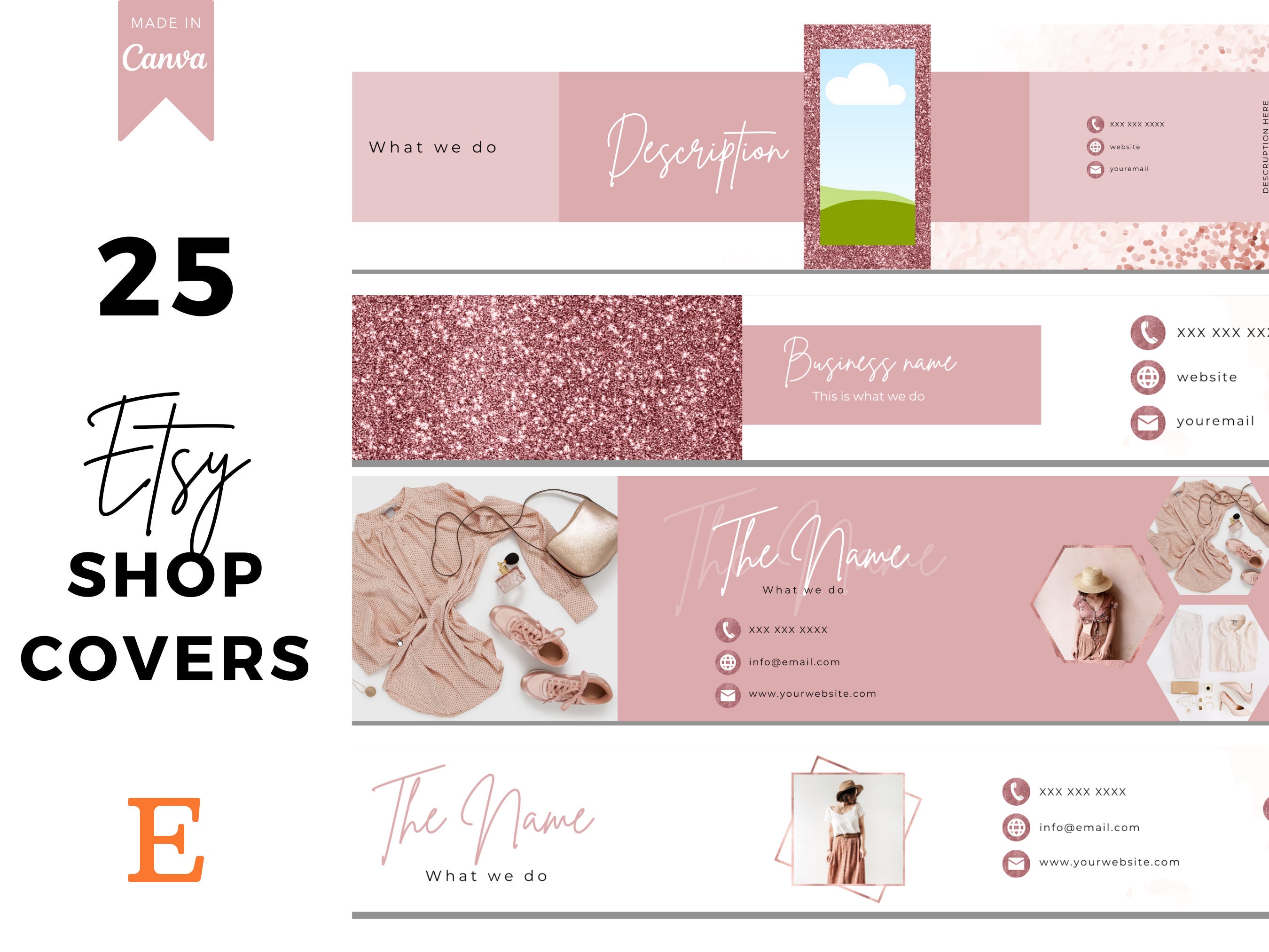 25 Etsy Shop Banners, Etsy Banners, Etsy Covers, Etsy Canva Template ...