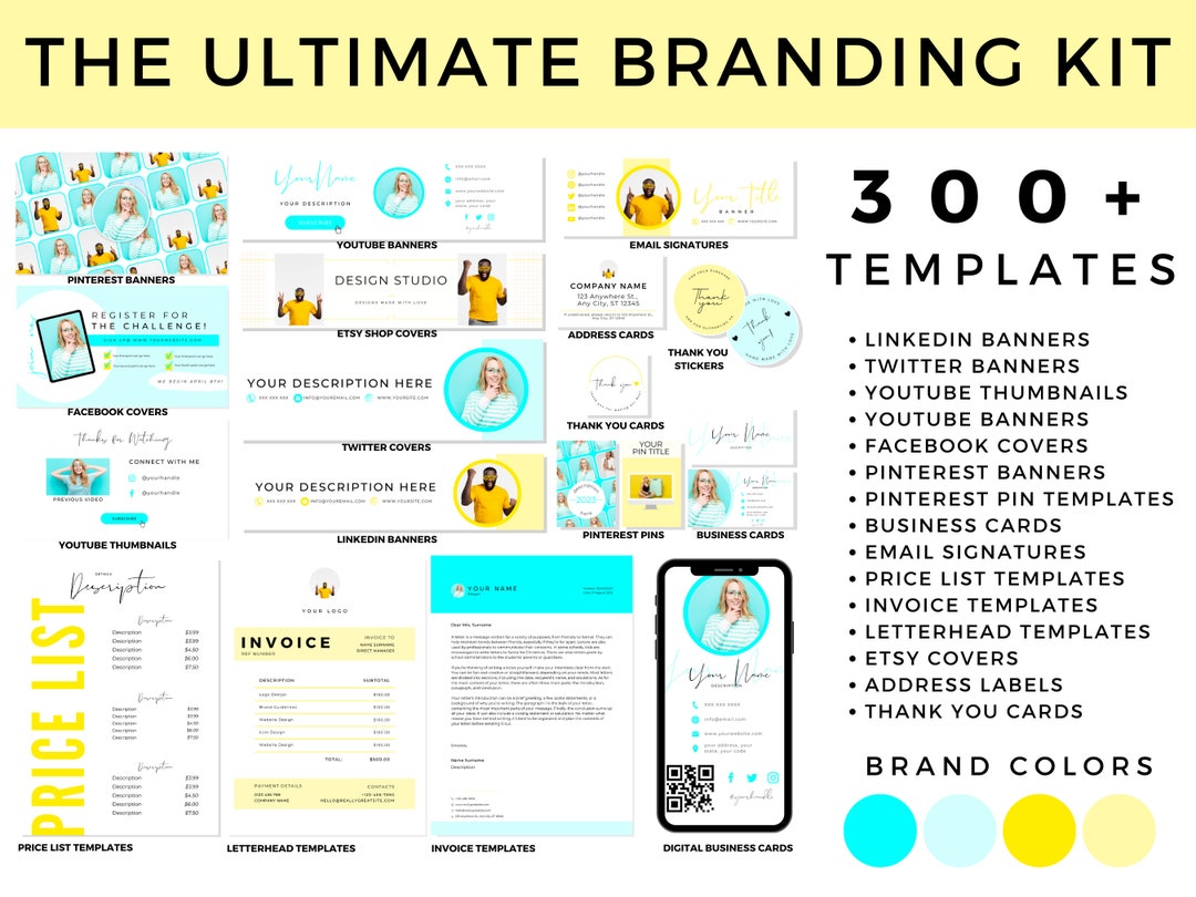 Branding Kit, Pinterest Template, Address Label, Letterhead Template ...