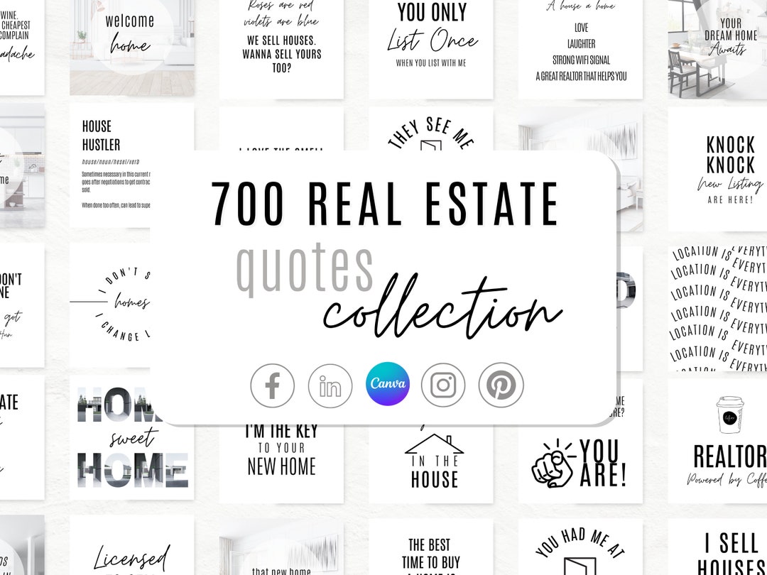 Realtor Quotes Bundle, Real Estate Social Media Templates, Real Estate ...