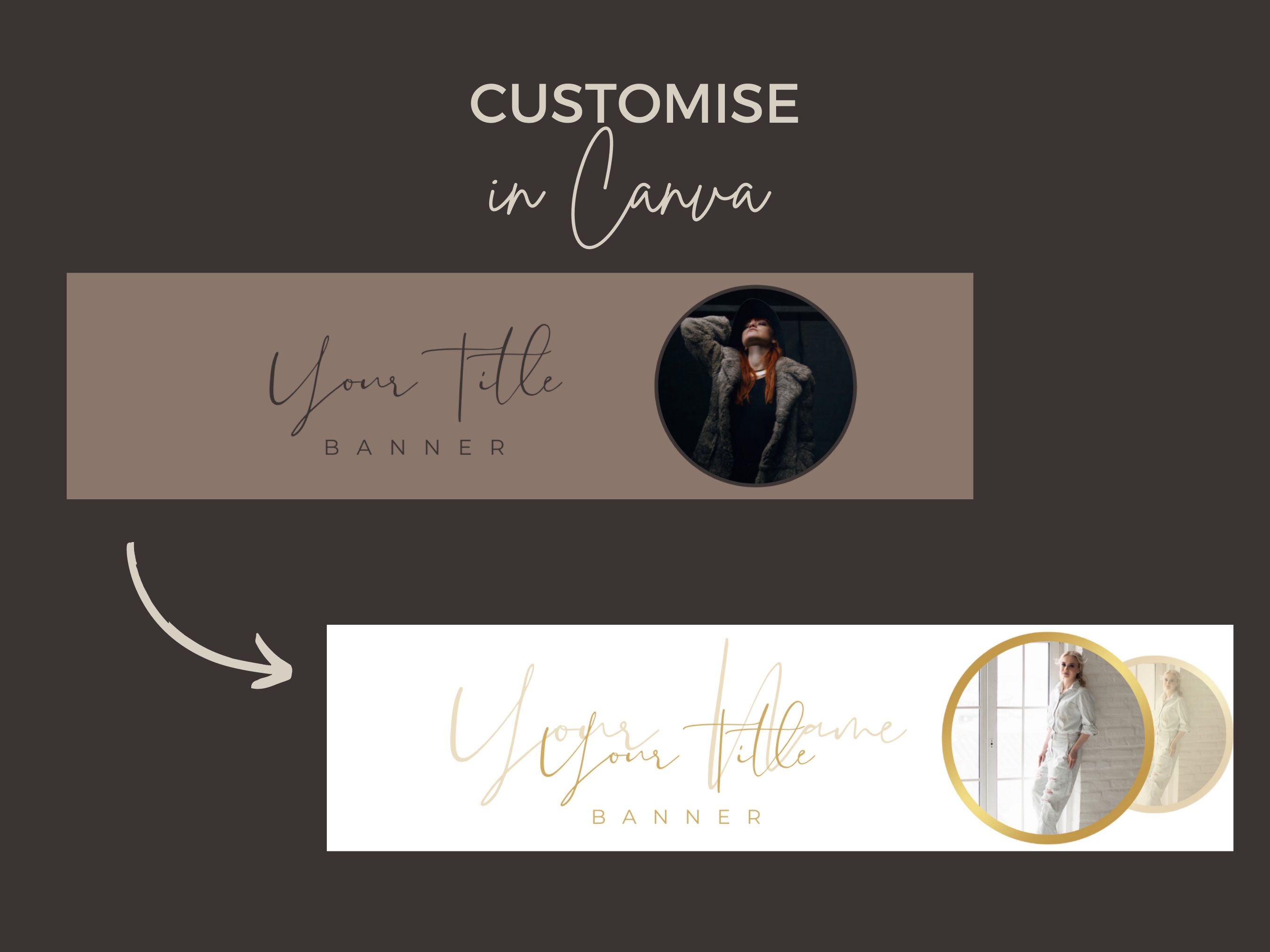 Dark Brown Linkedin Banner Templates, Aesthetic Profile (DIY Canva) - Etsy