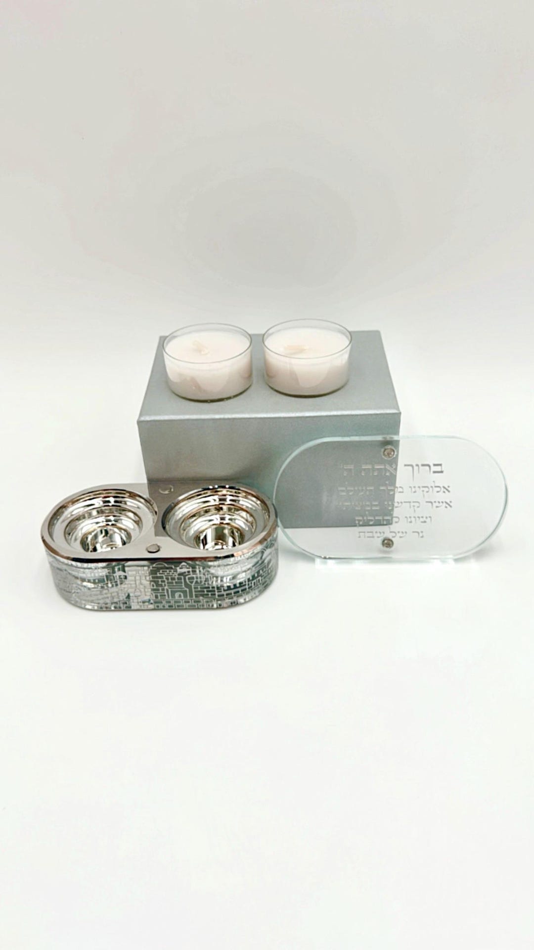 Crystal Travel Candlesticks - "jerusalem" Shabbat Candlesticks, Handmade Elegant Crystal Shabbat ...