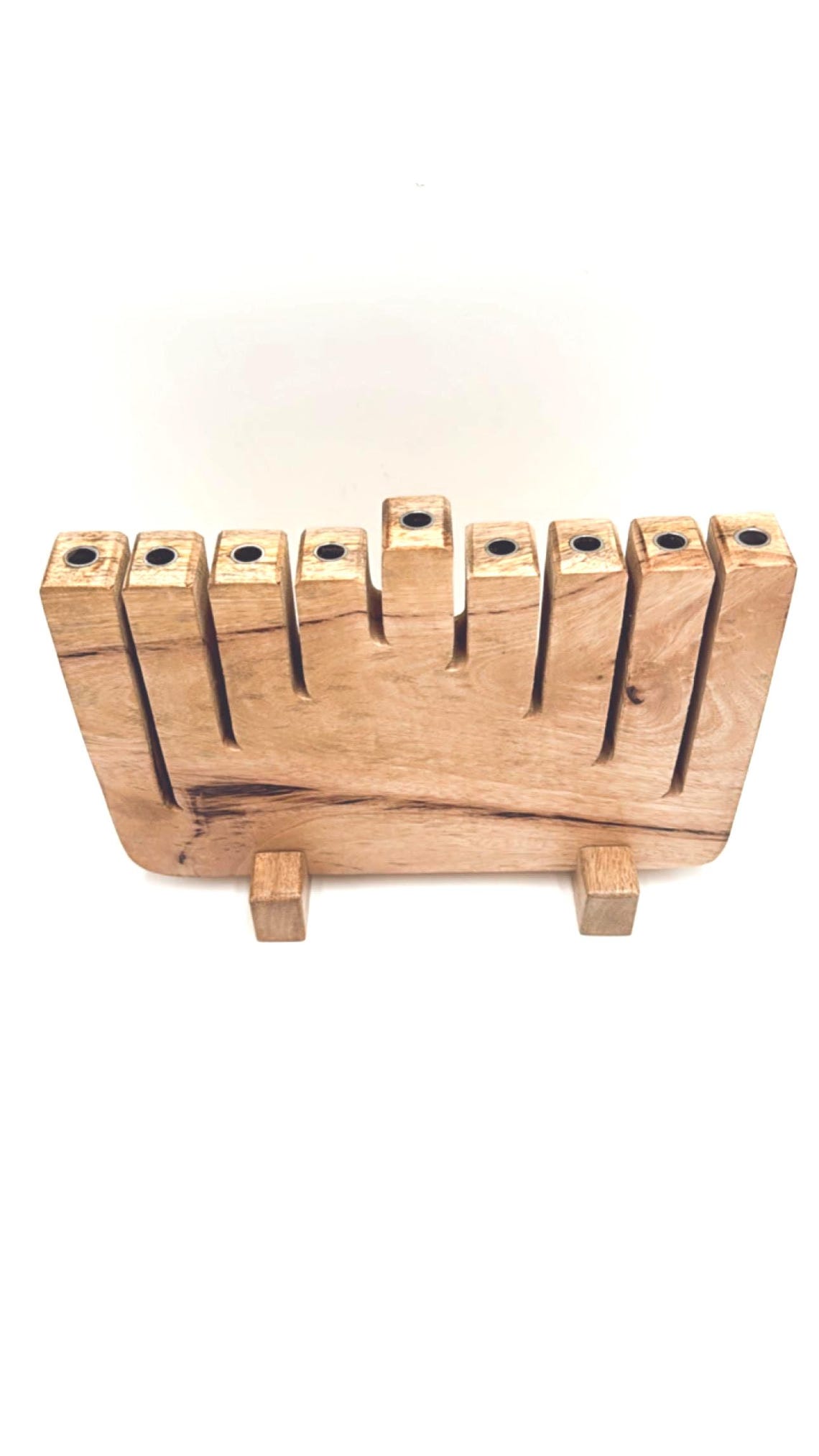 Handmade Mango Wood Hanukkah Menorah, Modern Jewish Gift - Etsy