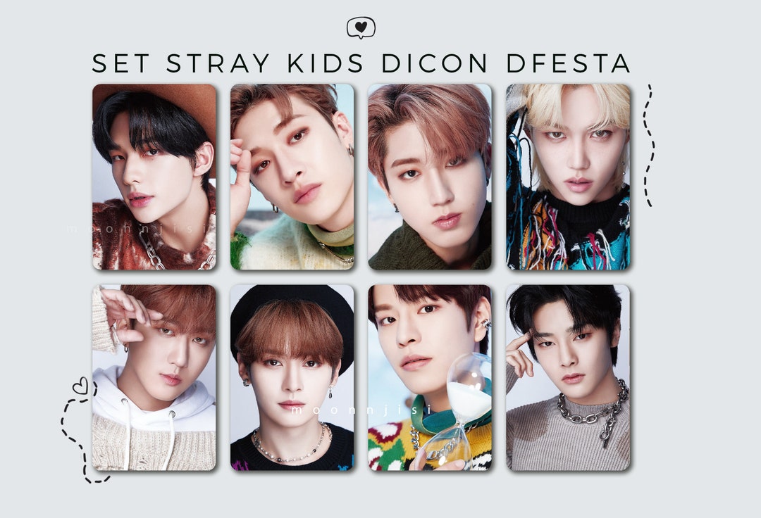 SET Stray Kids Photocard Dicon Dfesta 2022 Kpop, Bangchan, Hyunjin, Lee Know, Minho, Felix ...