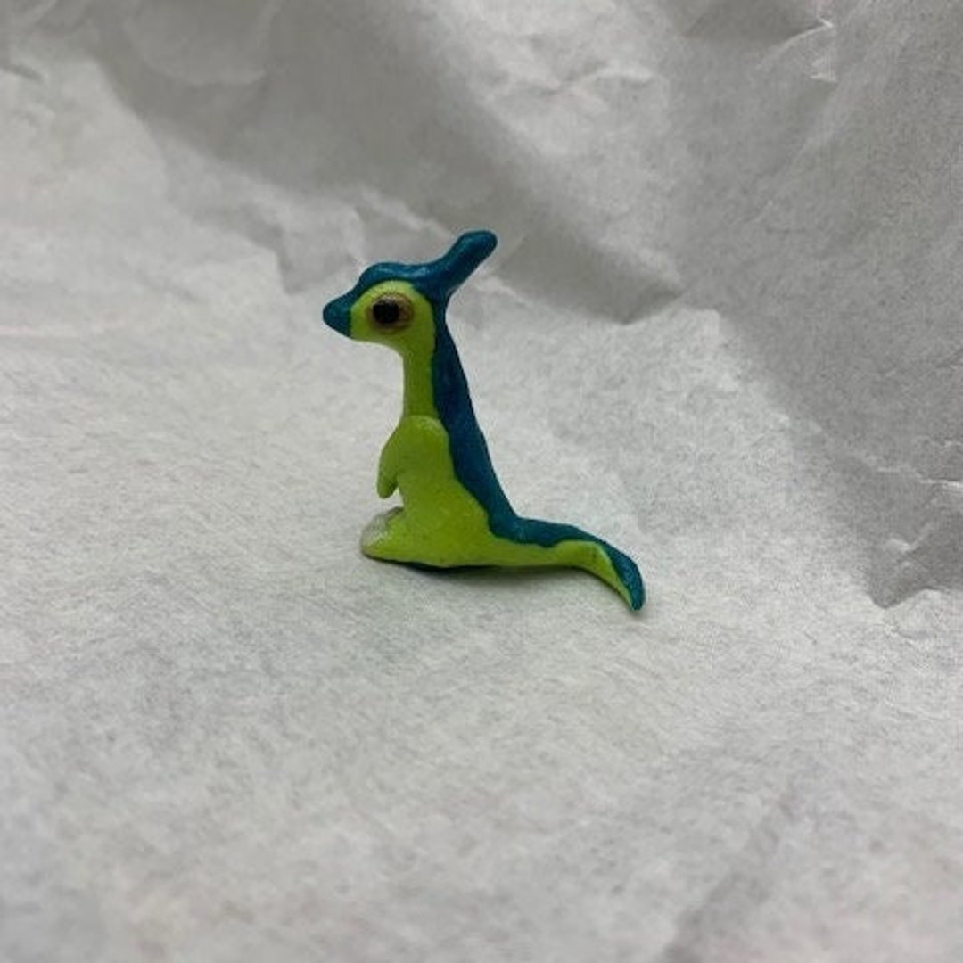 Tiny Clay Green Parasaurolophus Figurine - Etsy