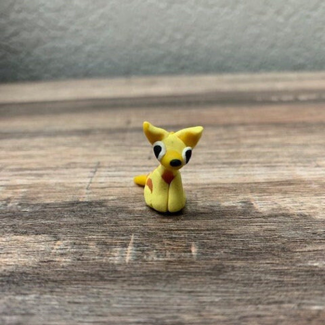 Tiny Clay Yellow Hyena Figurine sol - Etsy