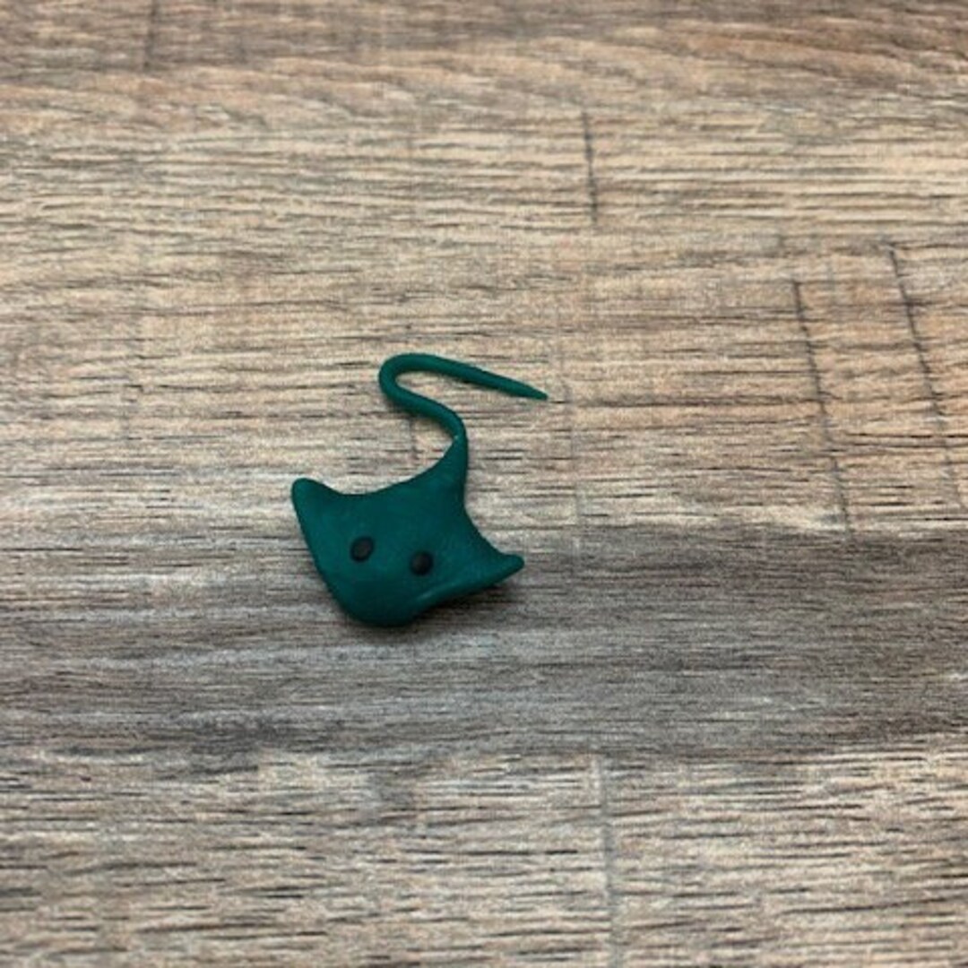 Tiny Clay Dark Green Stingray Figurine - Etsy
