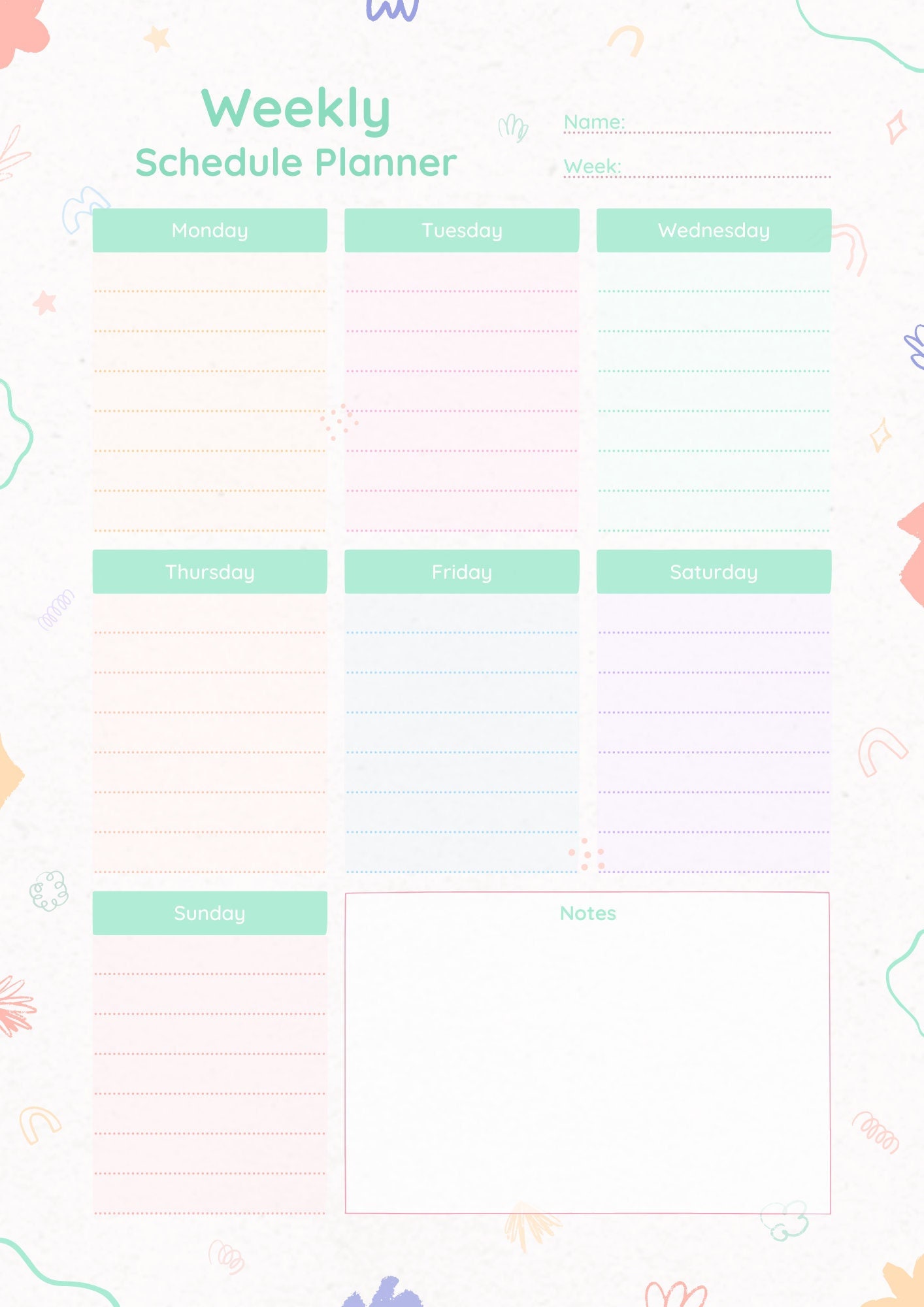 Weekly to Do List Printable Instant Download Minimal Productivity ...