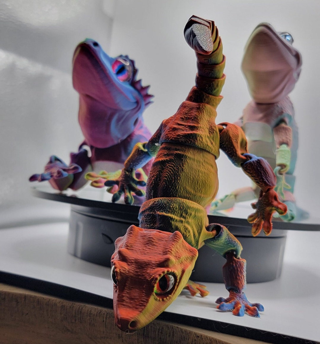 Leopard Crested Gargoyle Geckos Articulated Lizard Bundle Desk Toy ...