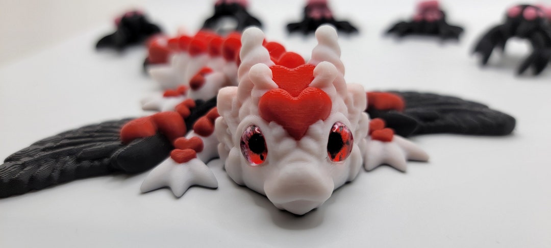 Heart Wing Dragon Fun Articulated Desk Fidget Sensory Toy Art Decor ...