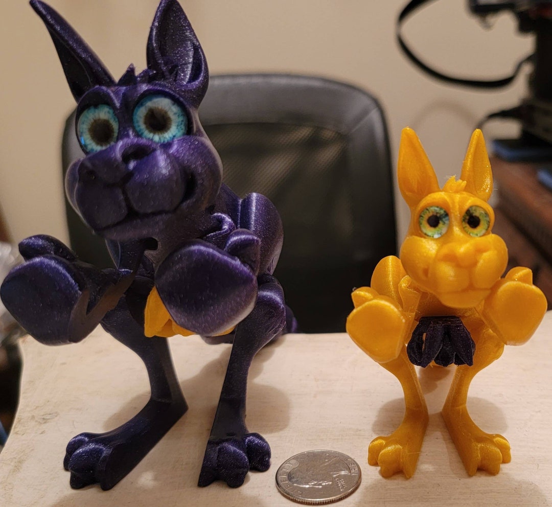 Kangaroo & Joey Fidget Sensory Fake Pet Desktop Toy With Fun Eyes small ...