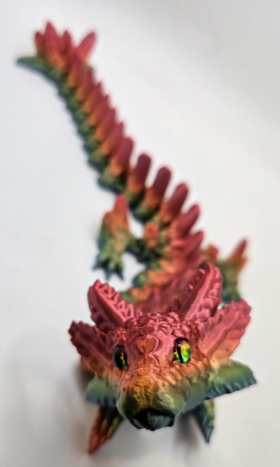 Axolotl Dragon Articulated Desk Art Fidget With Enchanting Custom Eyes ...