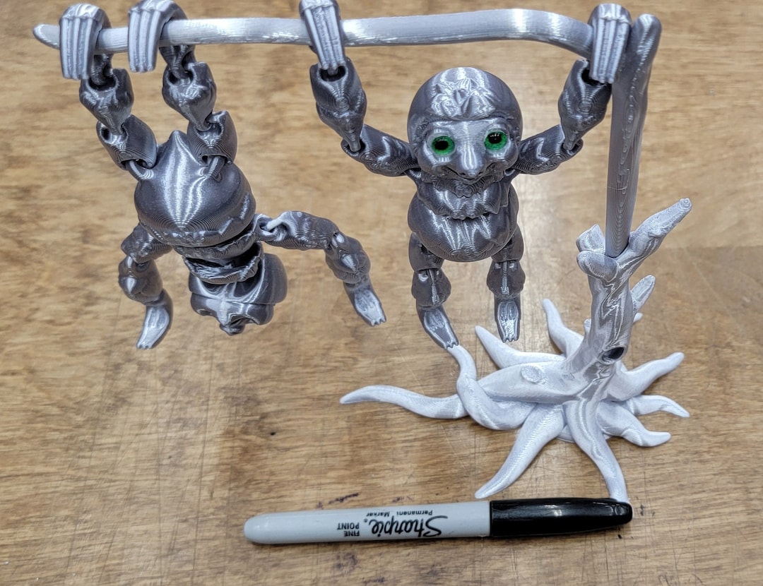 Sloth Articulated Hanging Fidget Toy With or Without Tree 3d Eyes ...