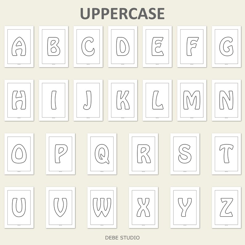 54 Uppercase Lowercase Alphabet Coloring Pages for Kid Printable ABC ...