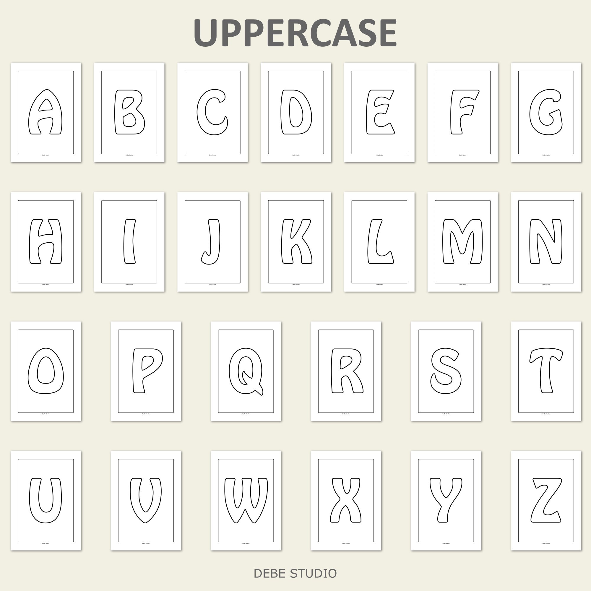 54 Uppercase Lowercase Alphabet Coloring Pages for Kid Printable ABC ...