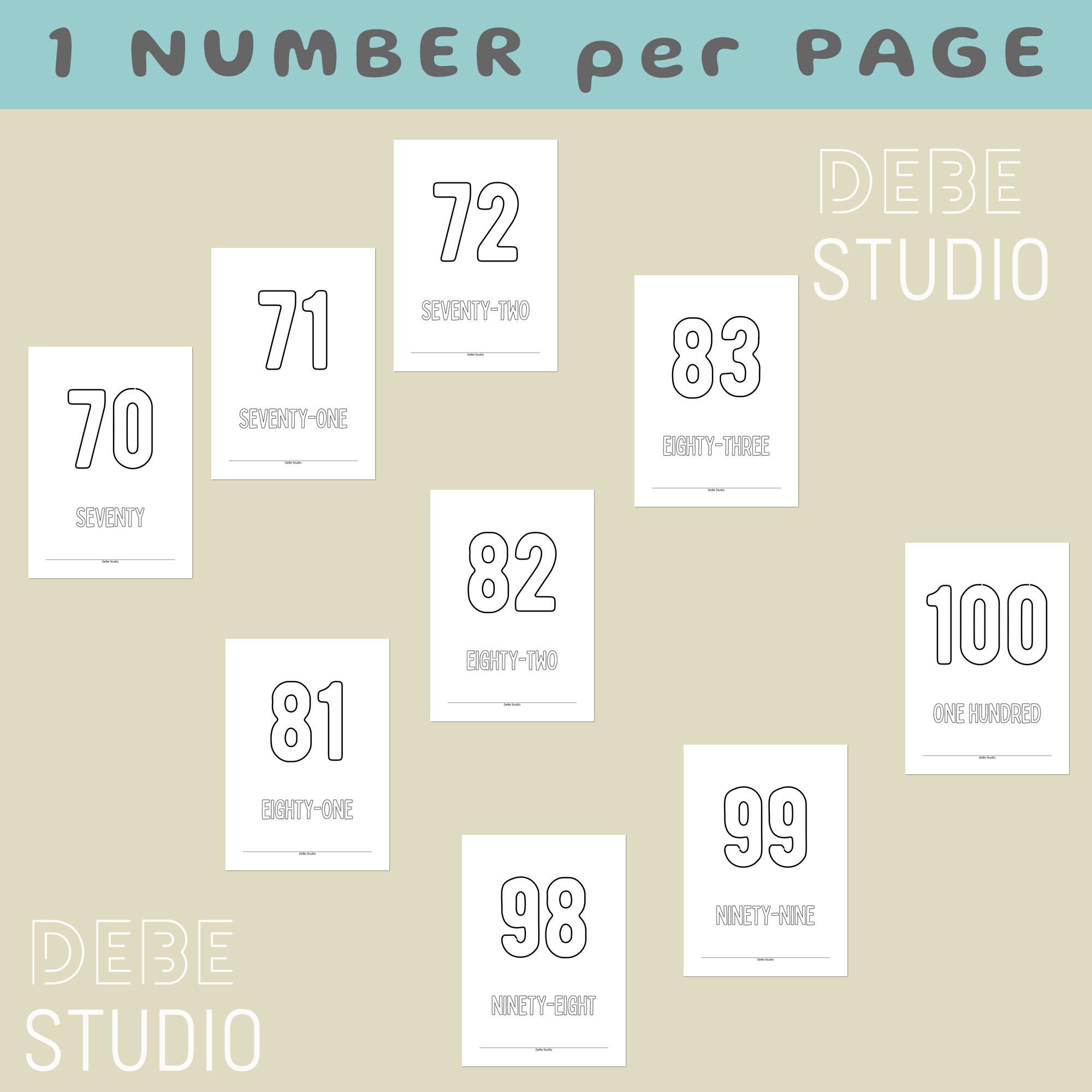 Number Coloring Pages 1-100 Printable Coloring Sheets for Kids - Etsy ...