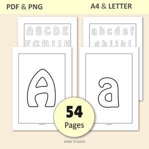 54 Uppercase Lowercase Alphabet Coloring Pages for Kid Printable ABC ...