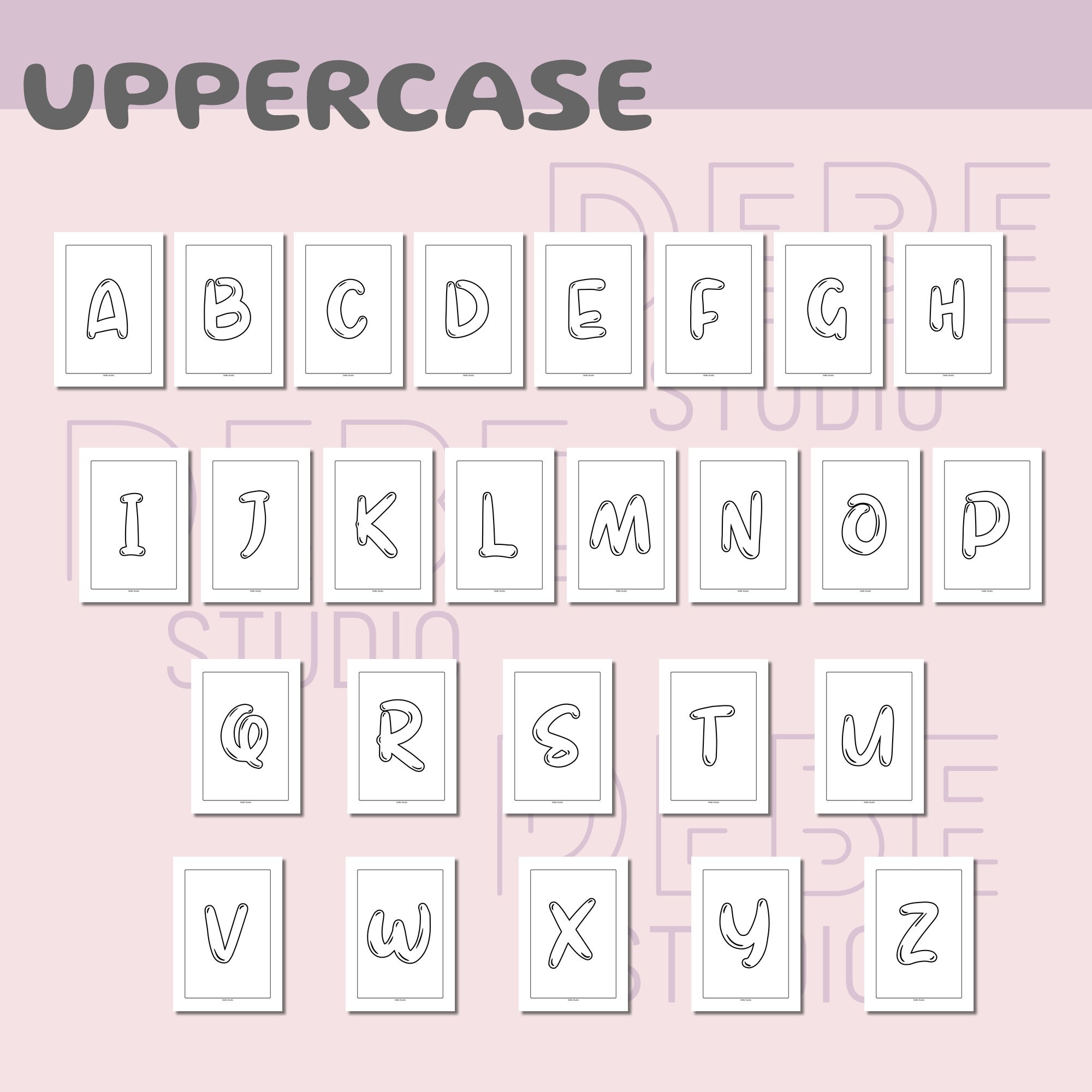 Uppercase Alphabet Coloring Pages for Kids Printable Coloring - Etsy