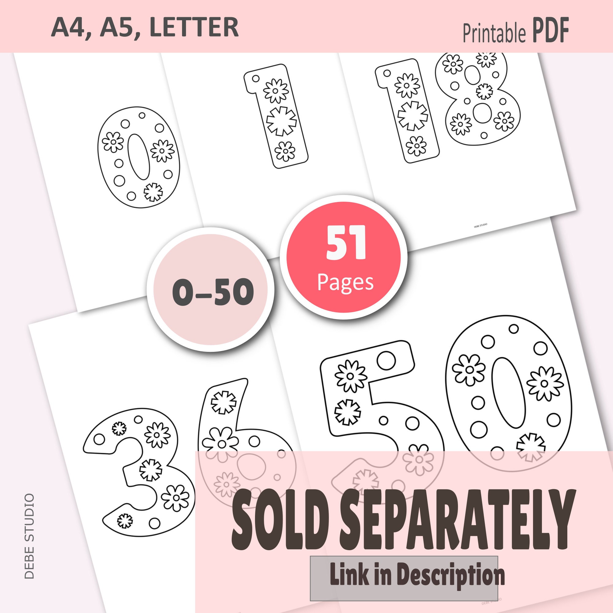 Cute Flower Number Coloring Page for Kid Numbers 0 to 10 and 1 to 10 ...